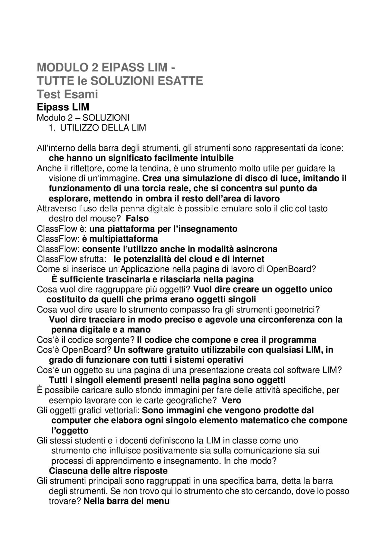 Modulo 2 LIM perfetto - Docsity