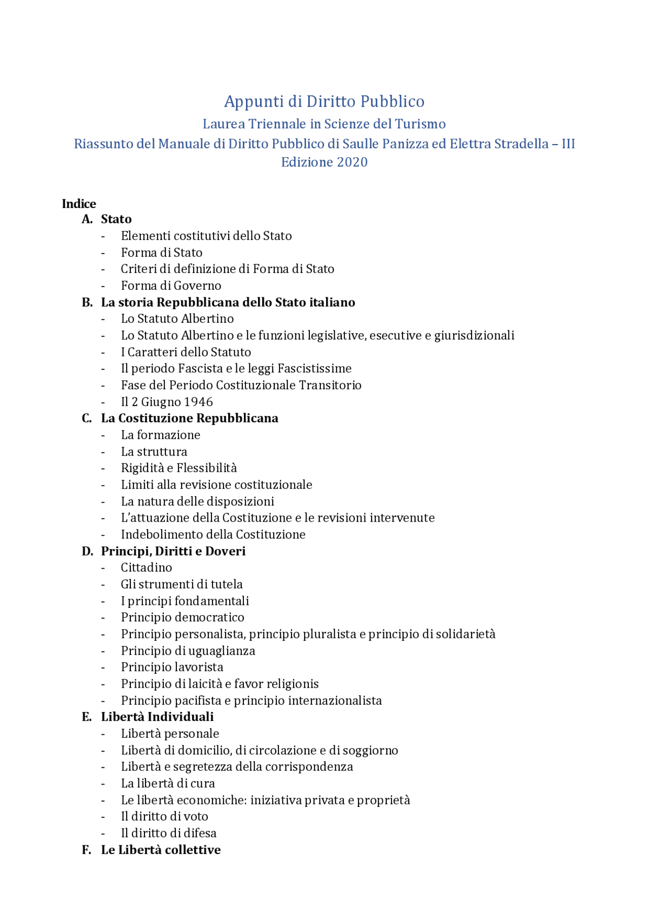 Riassunto Diritto Pubblico Integrato Con Appunti Docsity