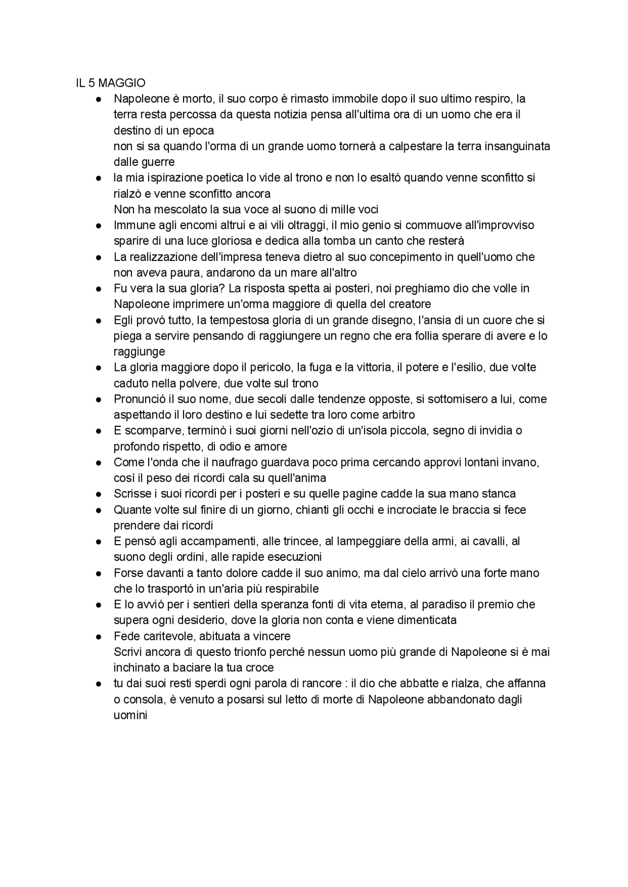 5 Maggio Di Alessandro Manzoni Docsity