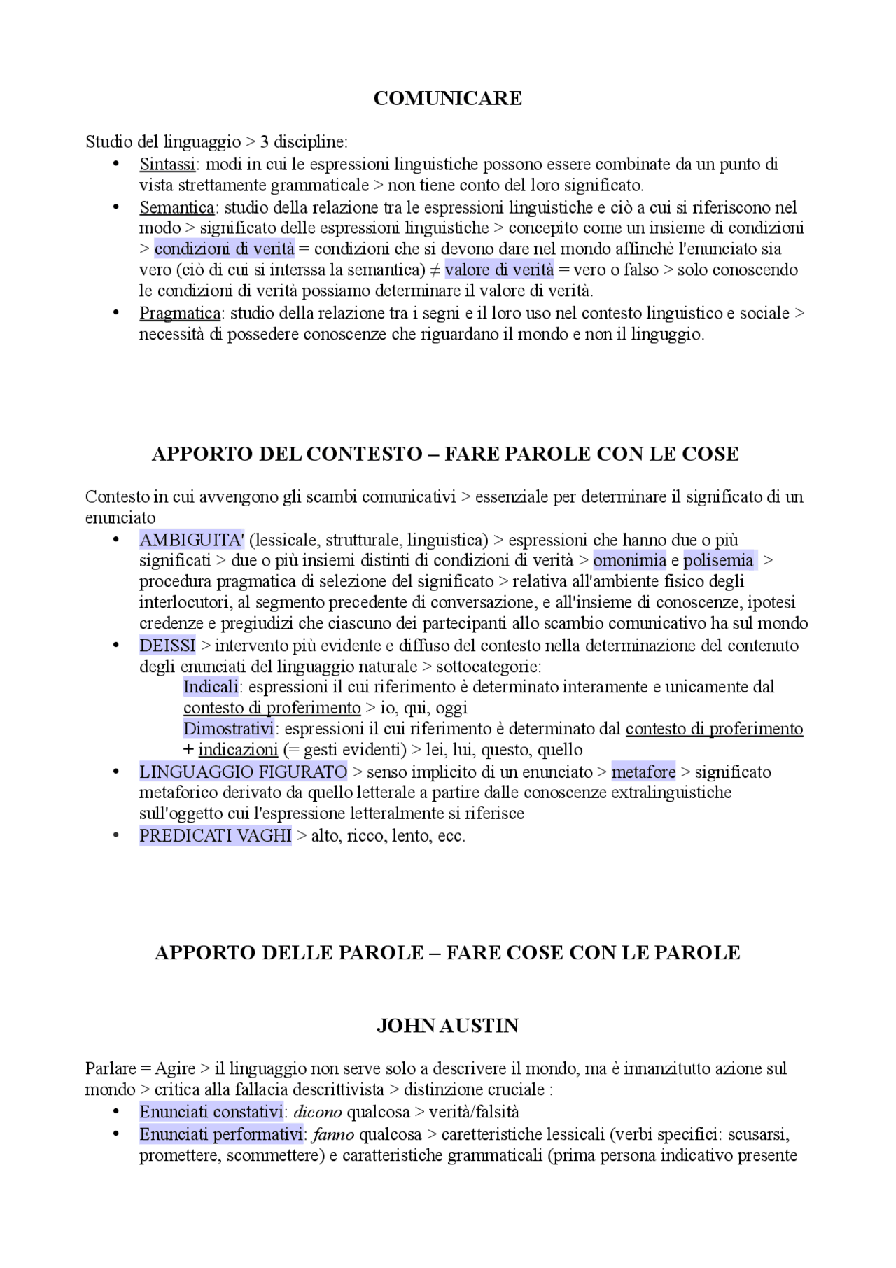 Appunti Comunicazione Verbale Docsity