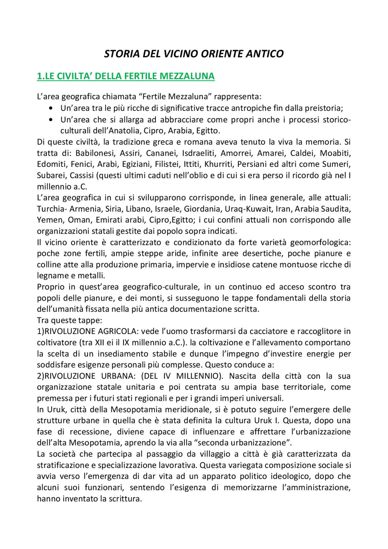 Storia Del Vicino Oriente Antico Docsity