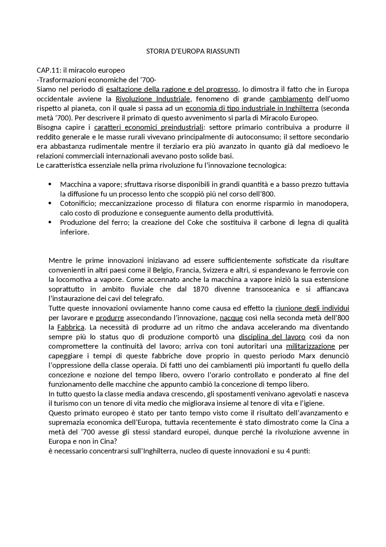 Riassunto Capitoli Testo Storia Minima Deuropa Docsity