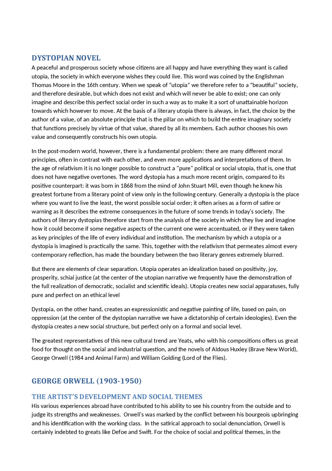 Dystopian novel, Orwell, 1984 and analysis of the first part of chapter ...