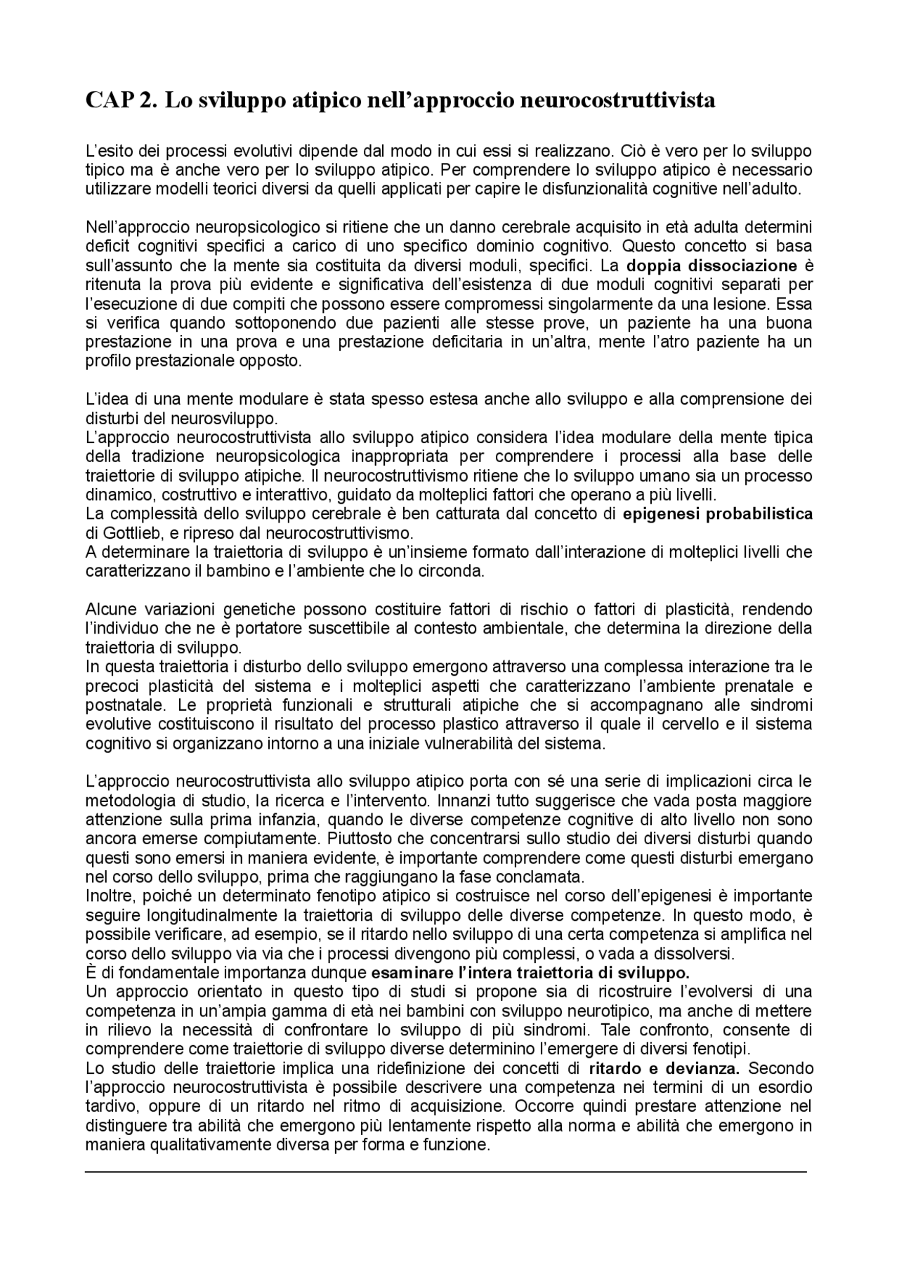 Promuovere Lo Sviluppo Della Mente Valenza Riassunto Completo Docsity