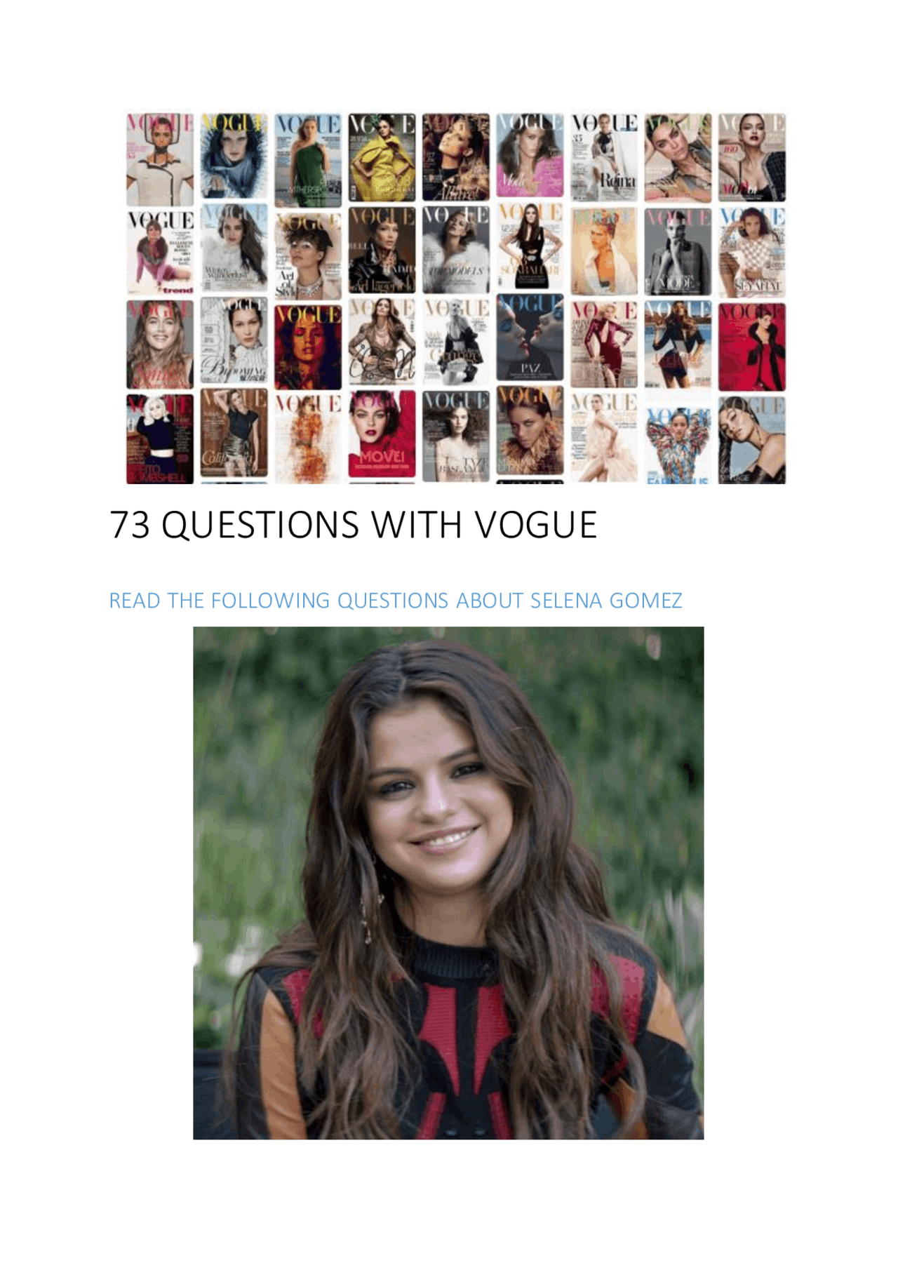 Vogue 73 questions and answers - Docsity