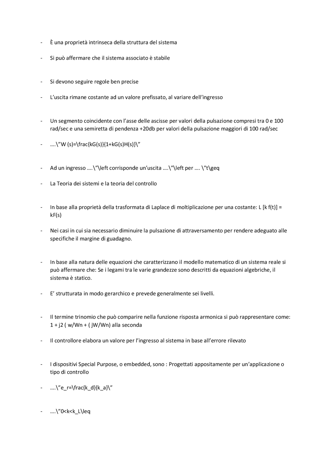 37 Inedite Di Fondamenti Di Automatica Docsity