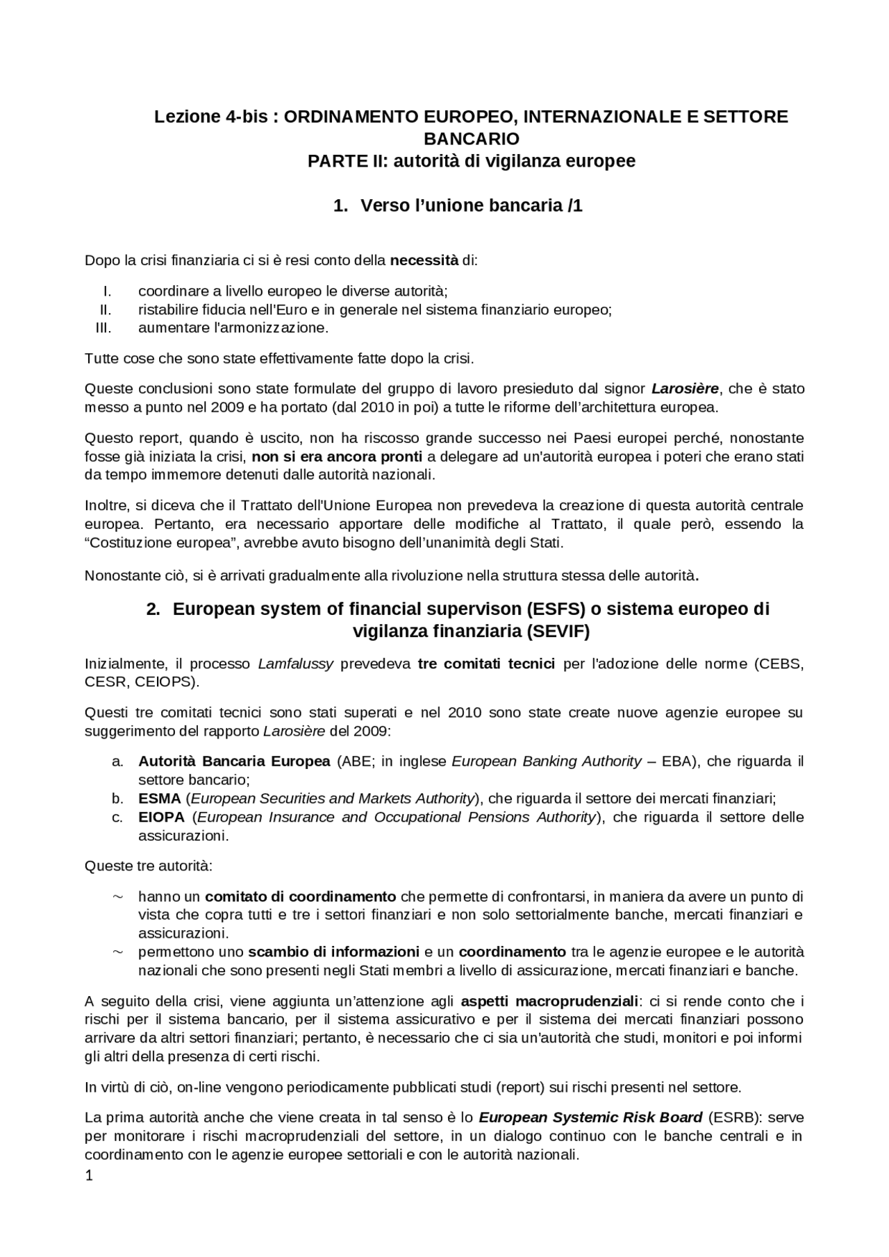 Una Lezione Di Diritto Bancario Docsity