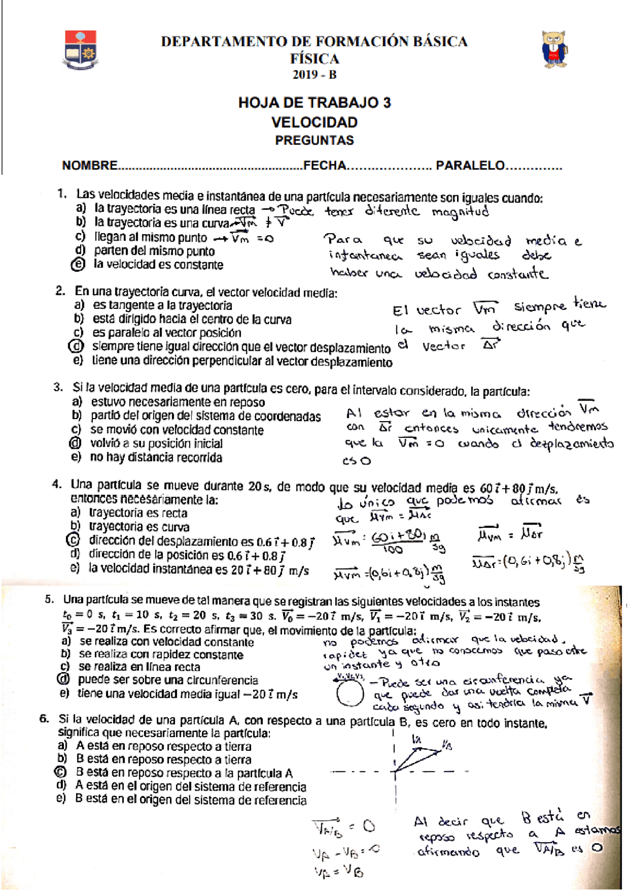 Fisica hoja de trabajo 3 | Guías, Proyectos, Investigaciones de Física ...