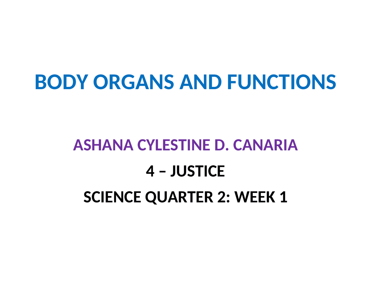 Diagram of body organs with functions - Docsity