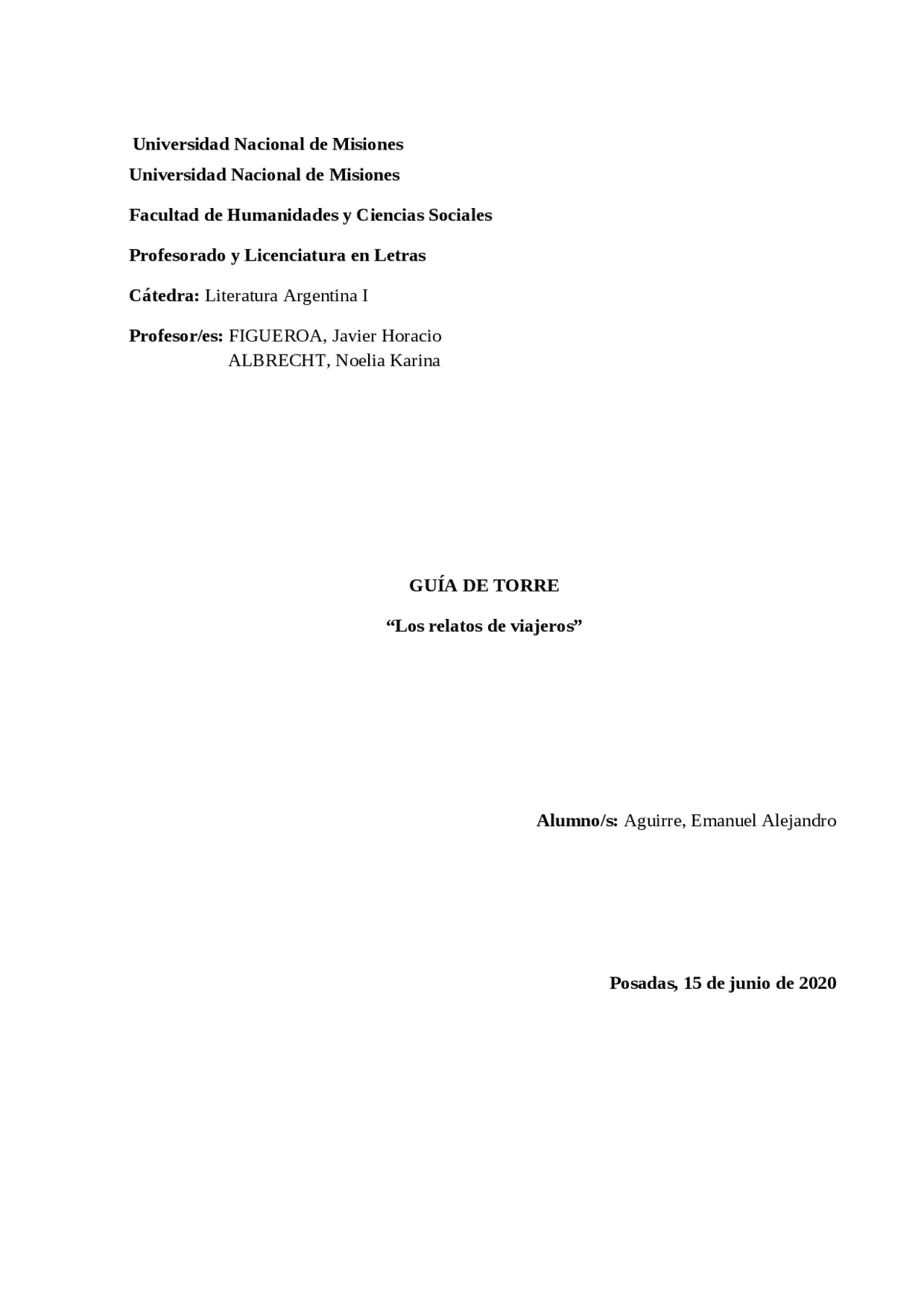 Literatura Argentina Torre Docsity