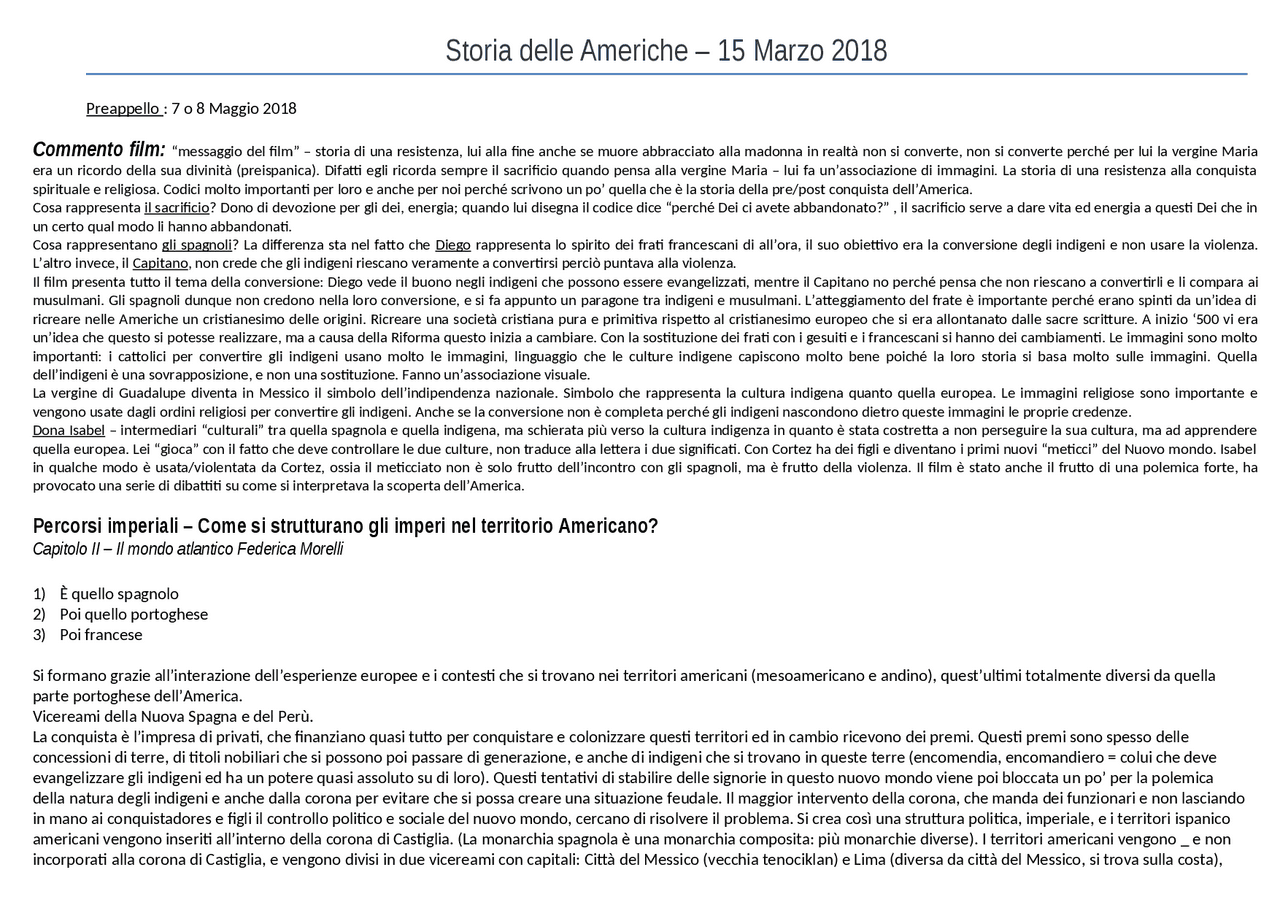 Storia Delle Americhe 15marzo2018 Docsity