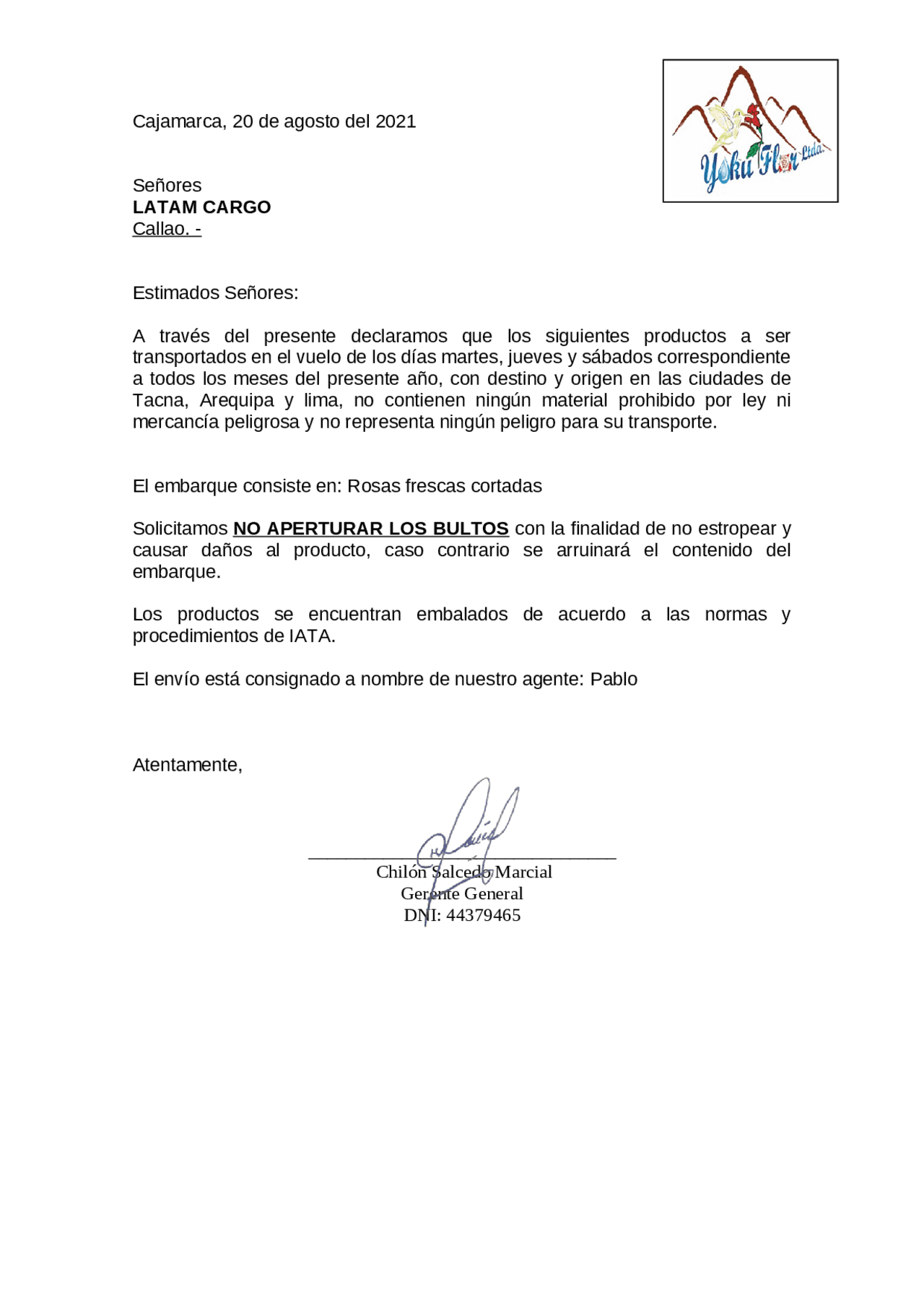 CARTA DE EXONERACION - Docsity