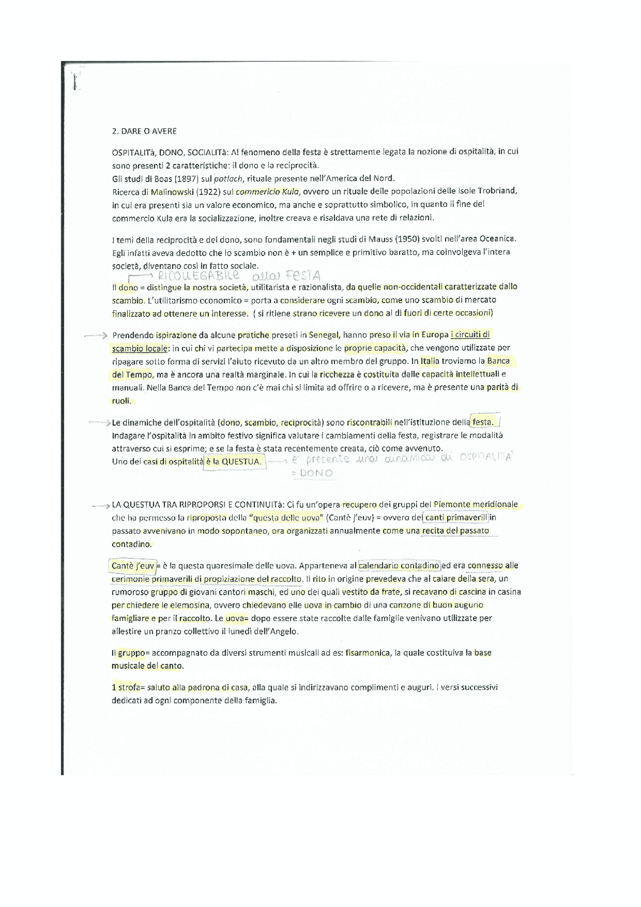 Dare O Avere Breve Riassunto Docsity