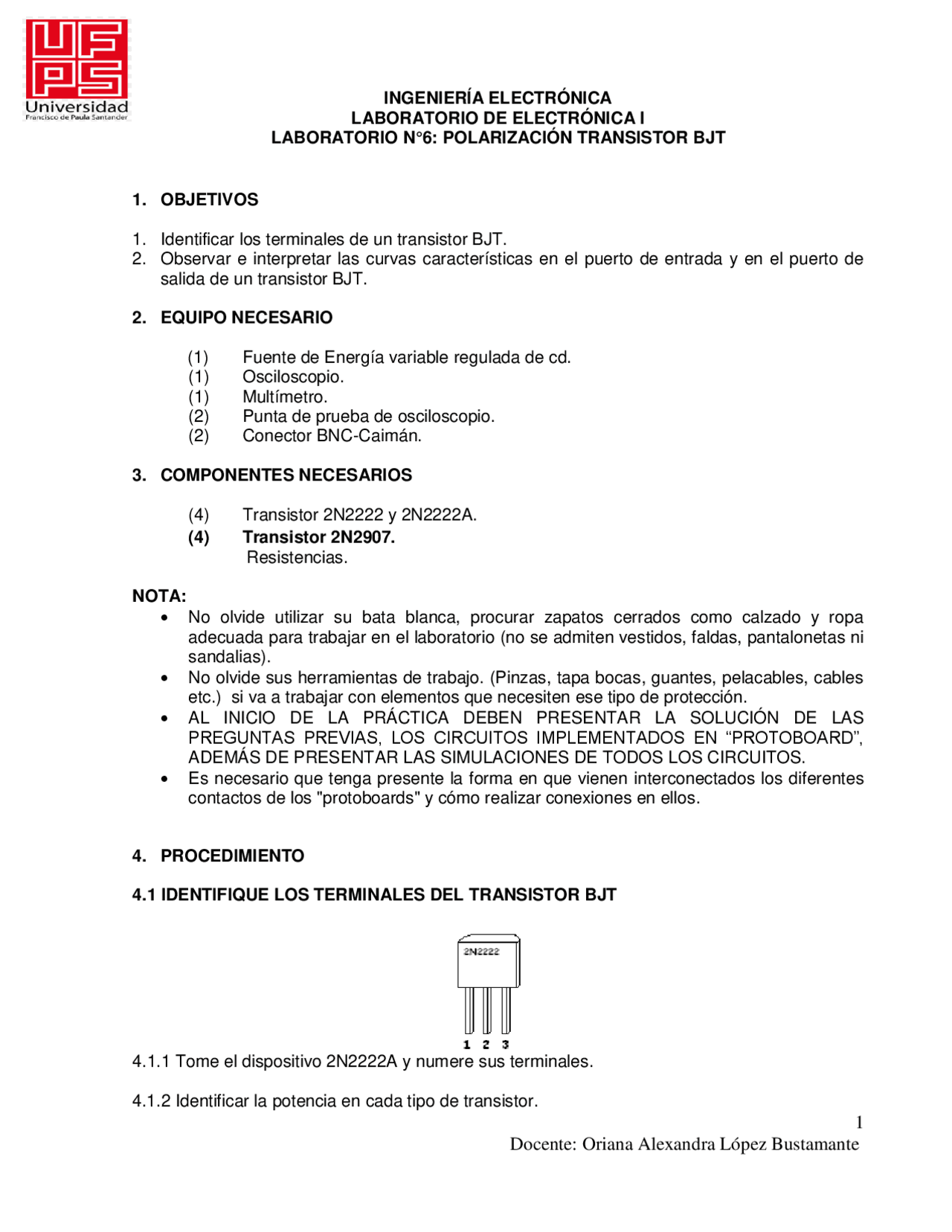 Laboratorio de electronica 1 ing electronica - Docsity