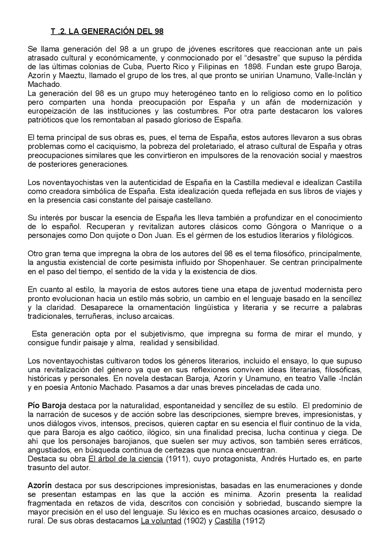 Generación del 98 resumen Generación del 98 resumen Generación del 98 ...