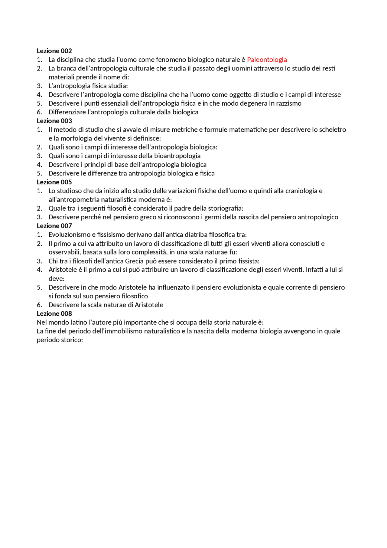 Esame Di Antropologia Docsity