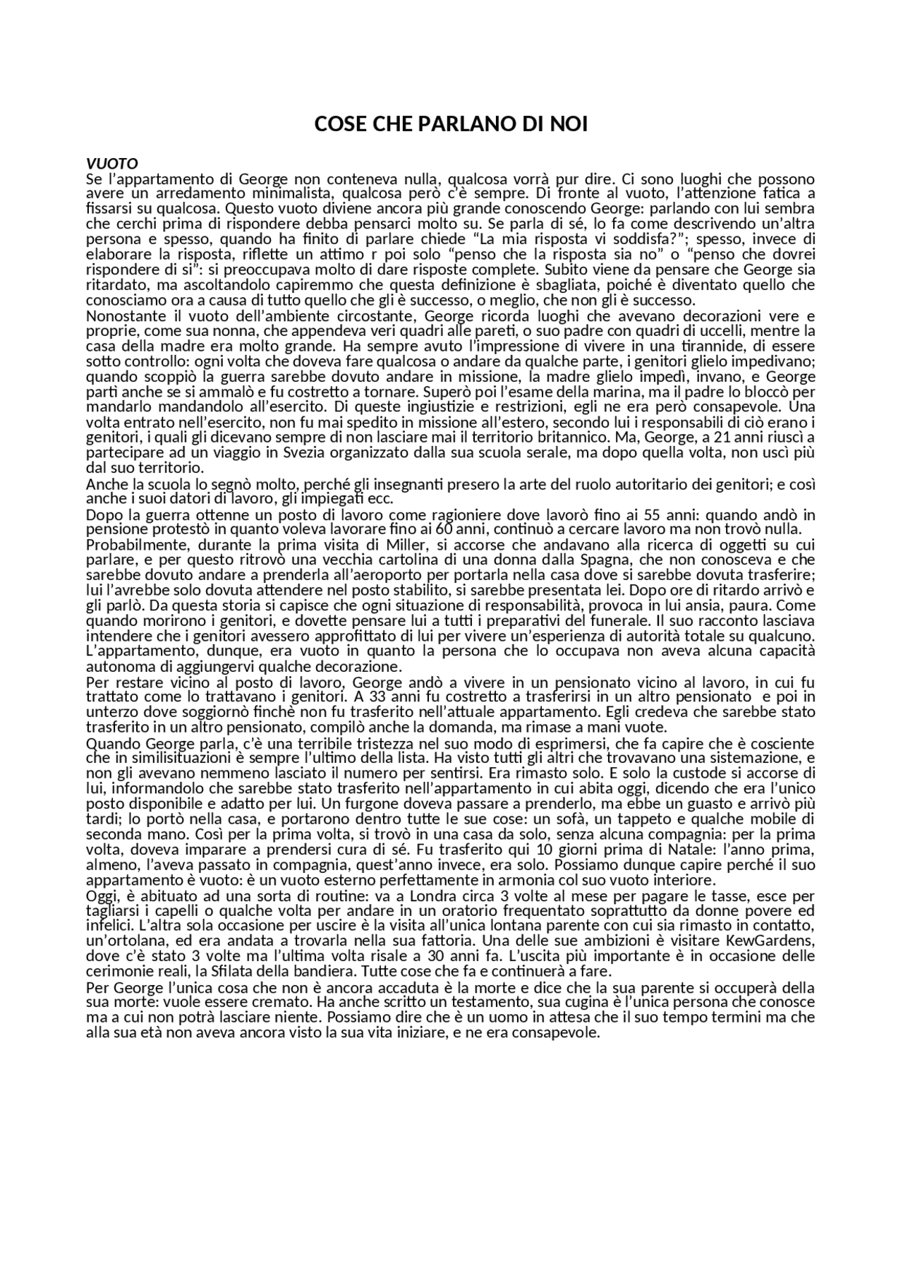Cose Che Parlano Di Noi Docsity