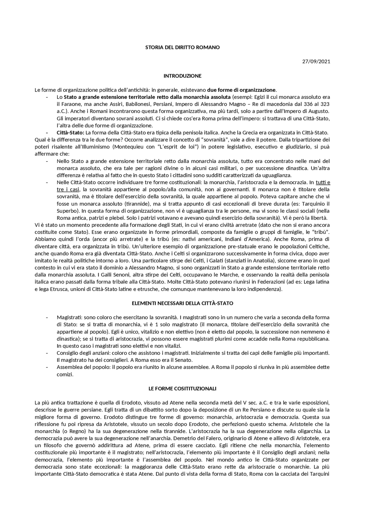 Storia Del Diritto Romano Docsity