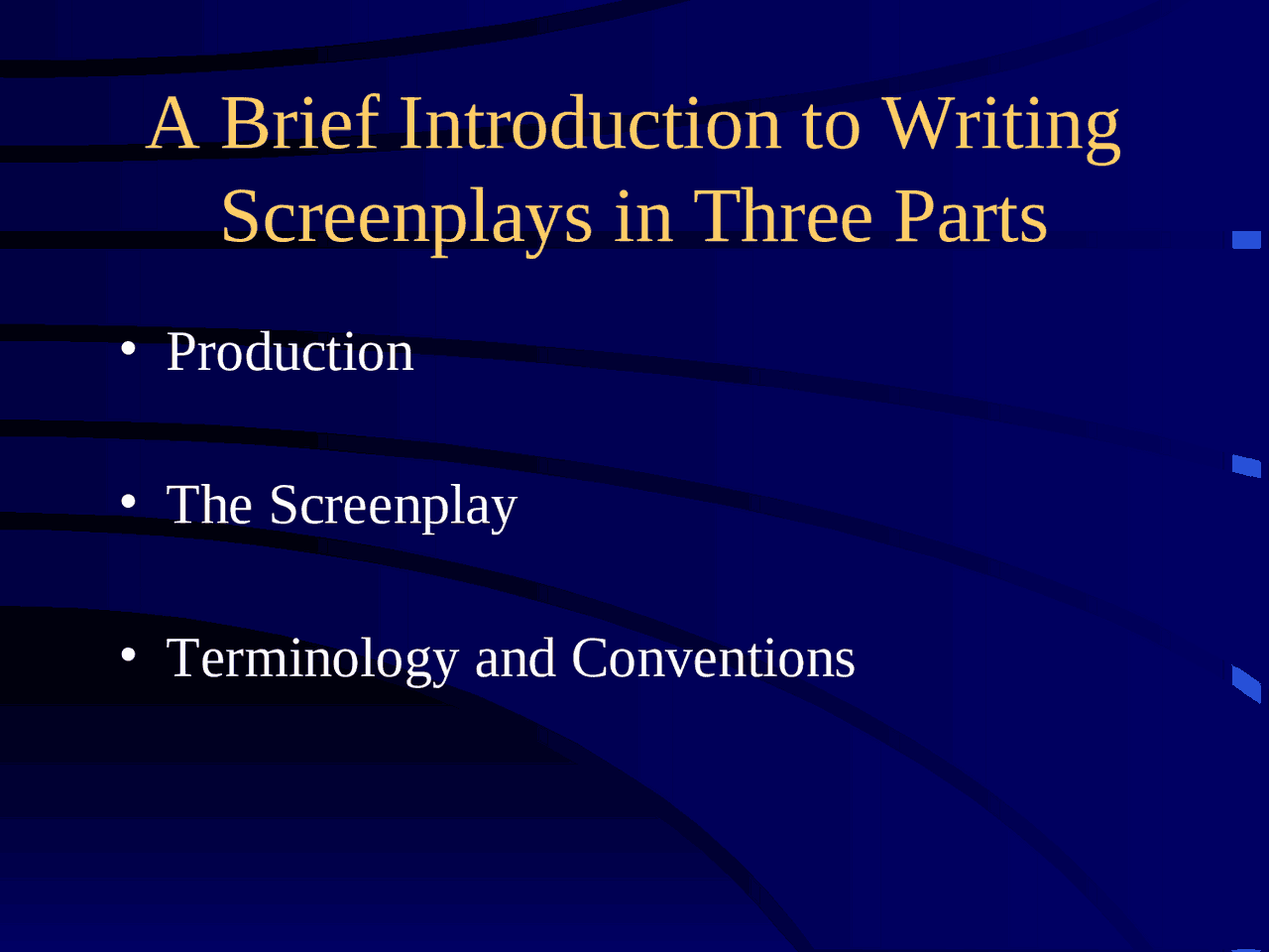 SCRIPT WRITING STRUCTURES - Docsity