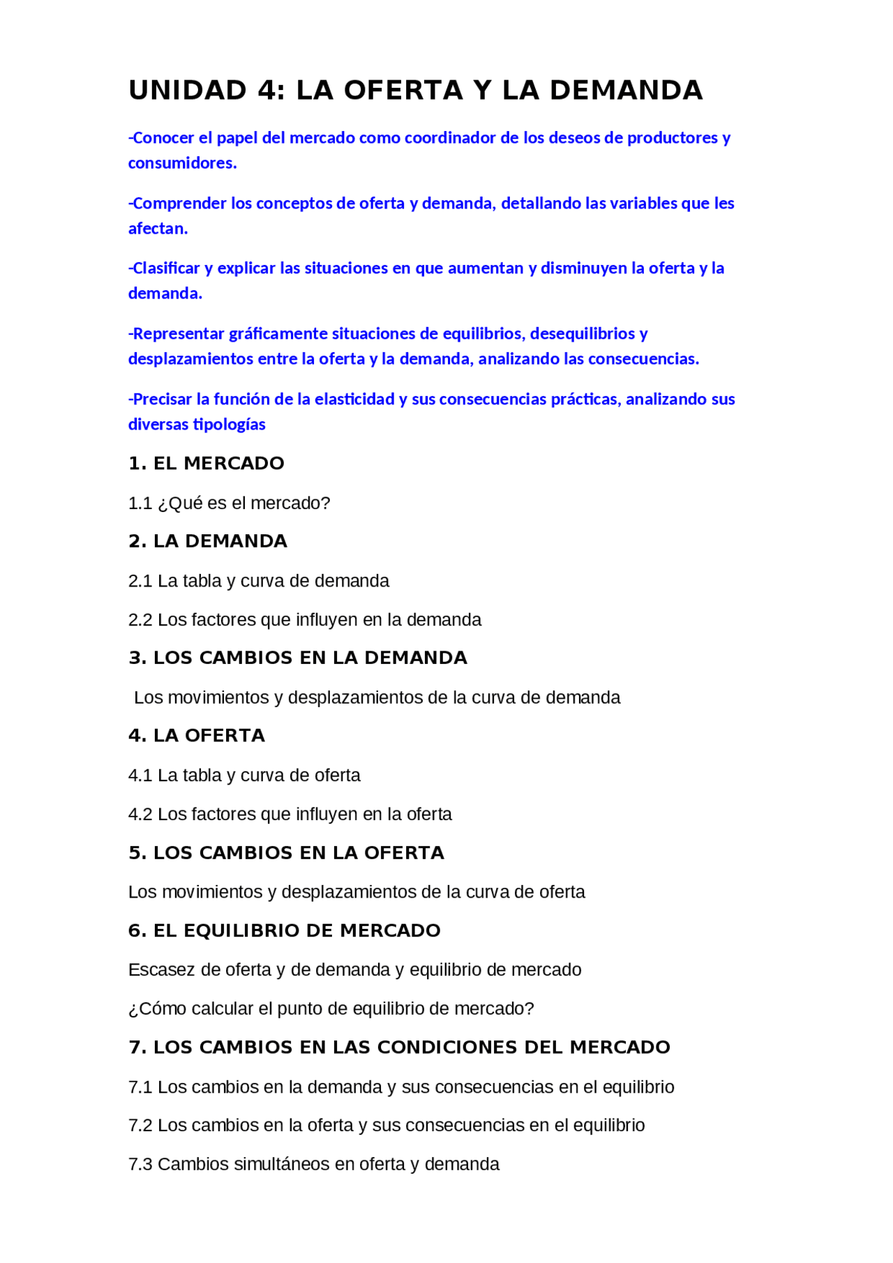 LA OFERTA Y LA DEMANDA EN ECONOMIA /MERCADOS - Docsity