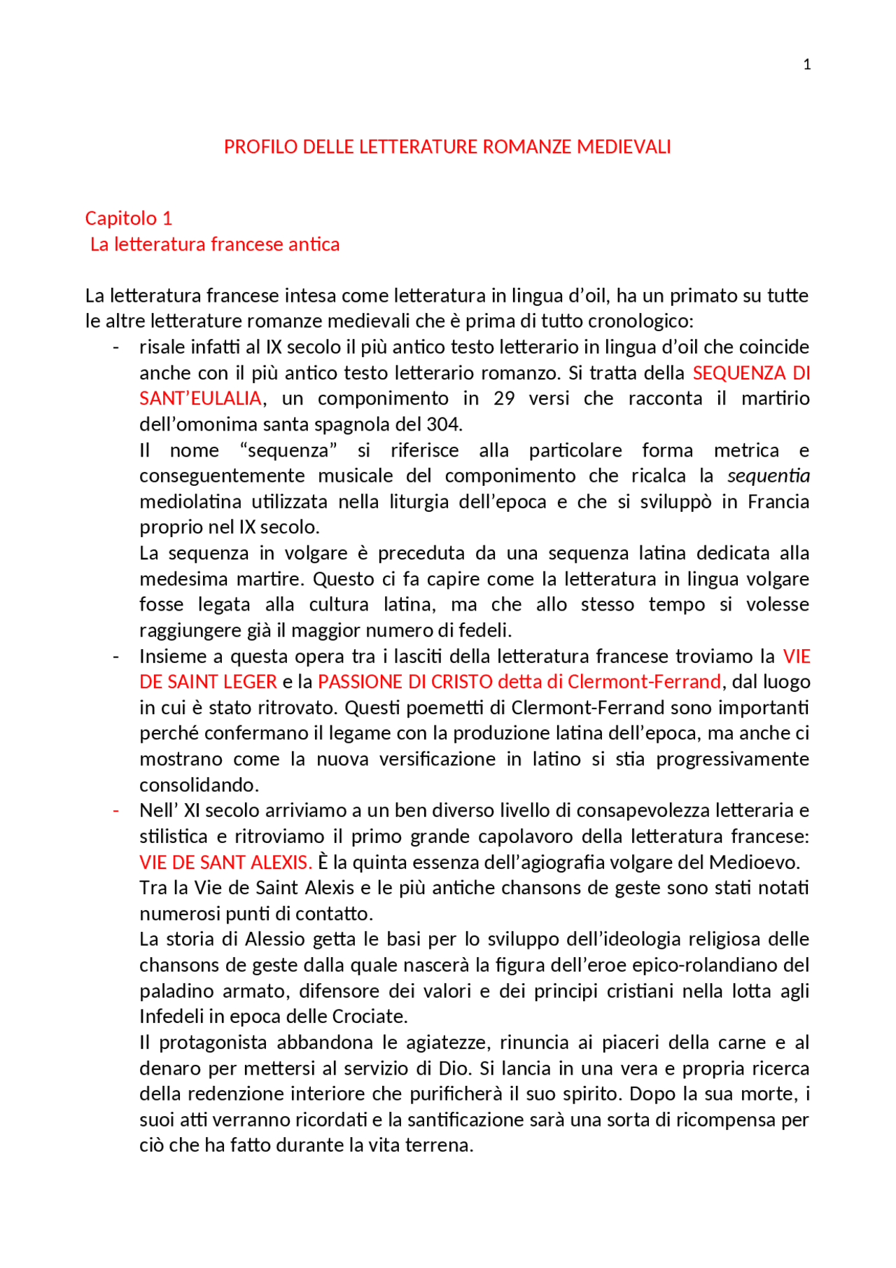 Riassunto Profilo Delle Letterature Romanze Medievali Docsity
