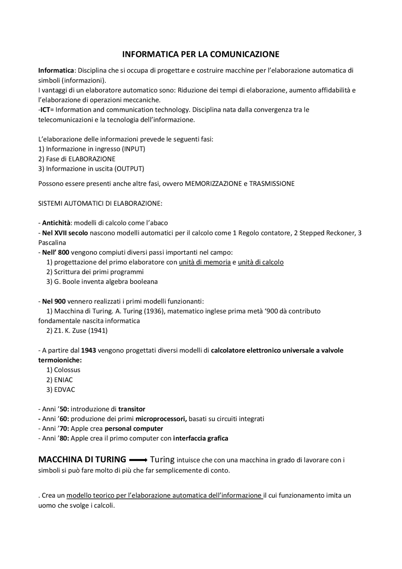 Appunti Di Informatica Per La Comunicazione Docsity
