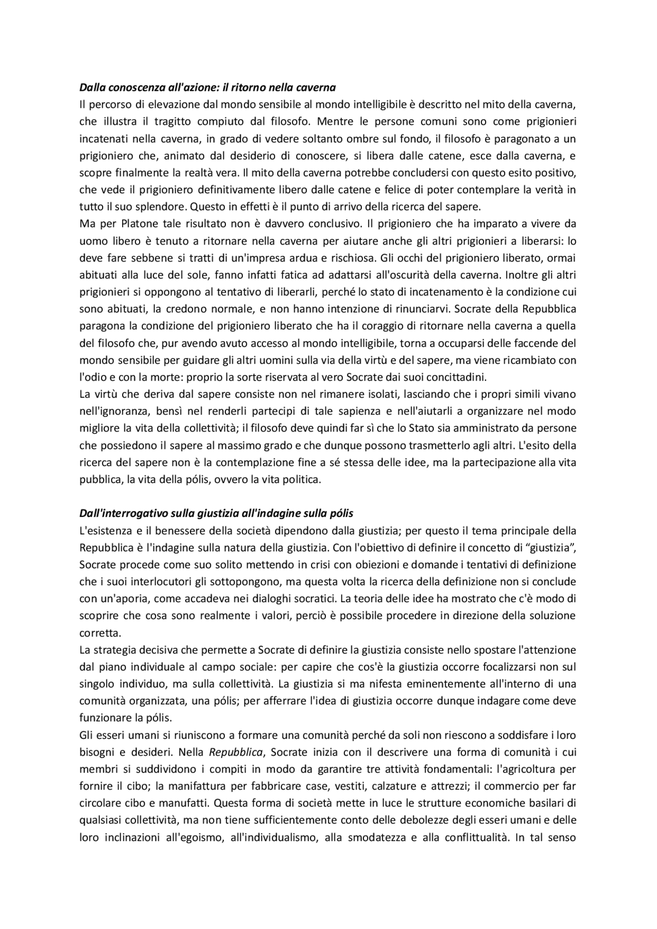 La Politica Di Platone Docsity