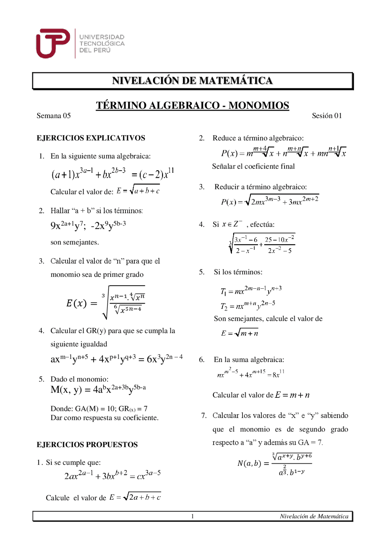 Ejercicios para practicar - Docsity