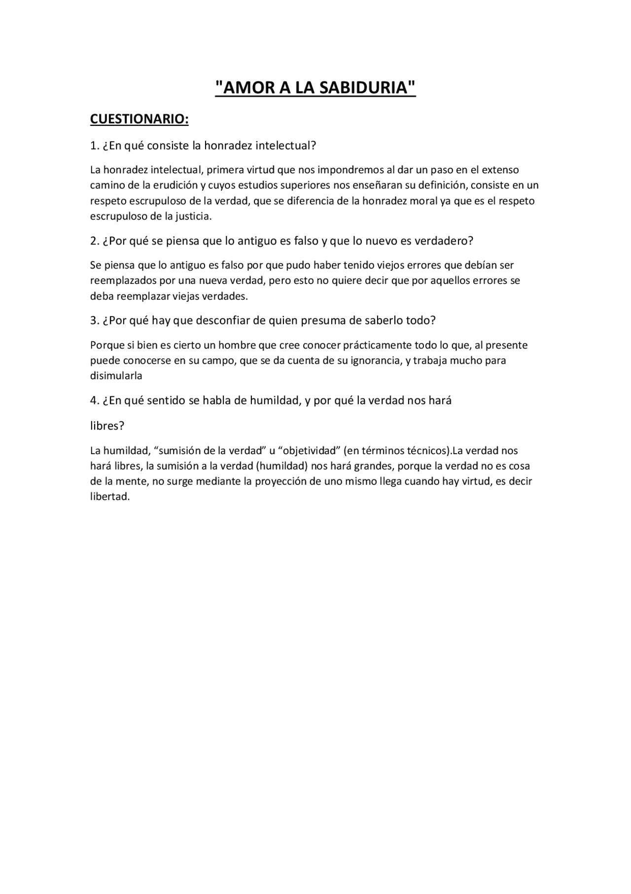 Amor A La Sabiduria Docsity