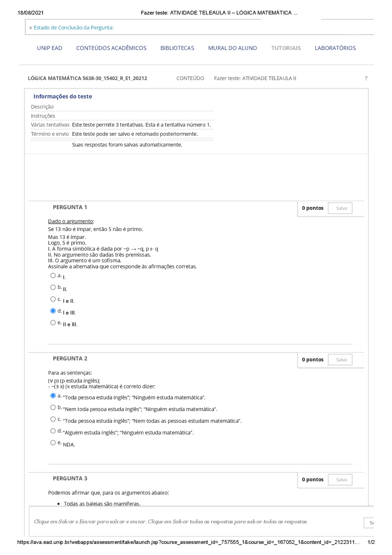 Atividade 2 Logica Matematica Docsity