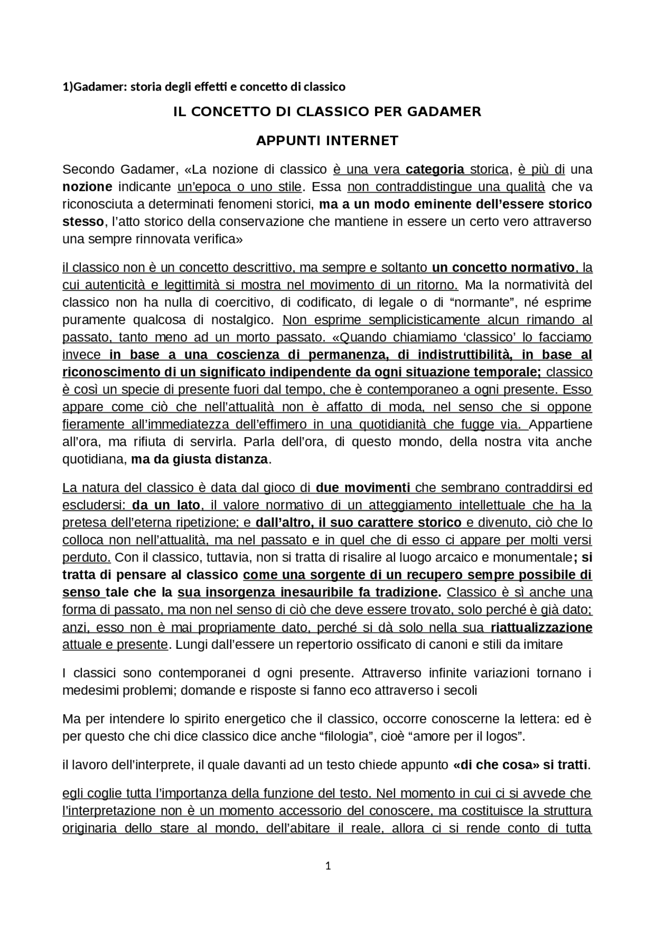 Il Concetto Di Classico Filosofia Docsity