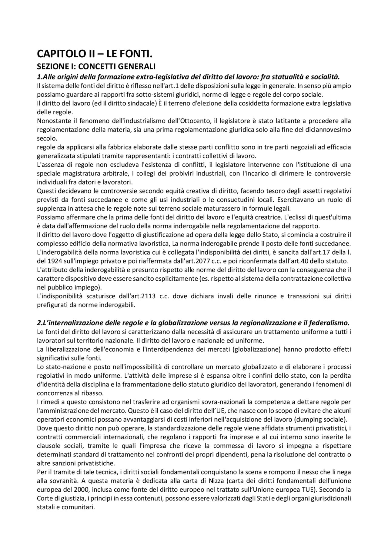 Capitolo 2 Riassunto Docsity