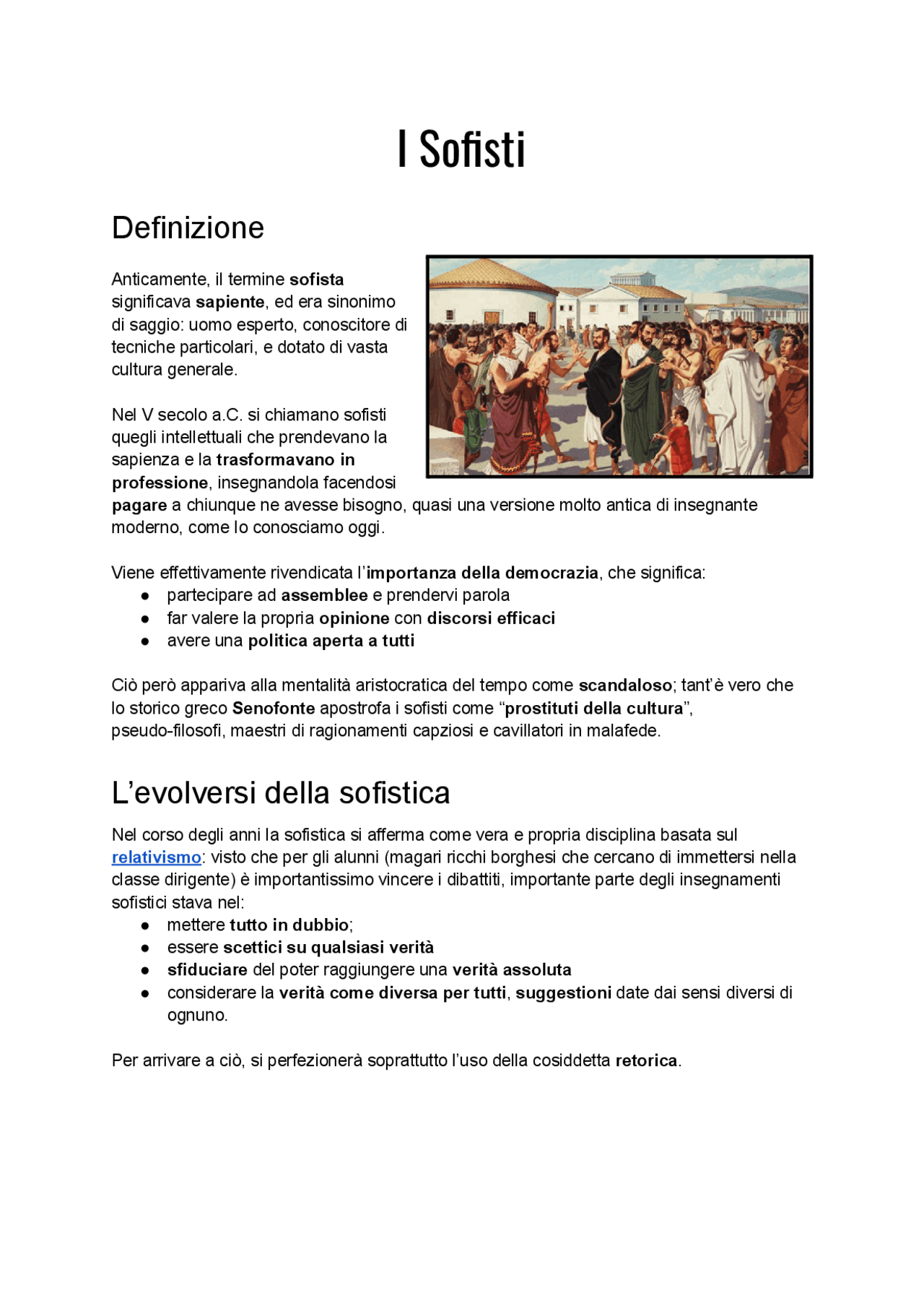 Breve Introduzione Ai Sofisti Docsity
