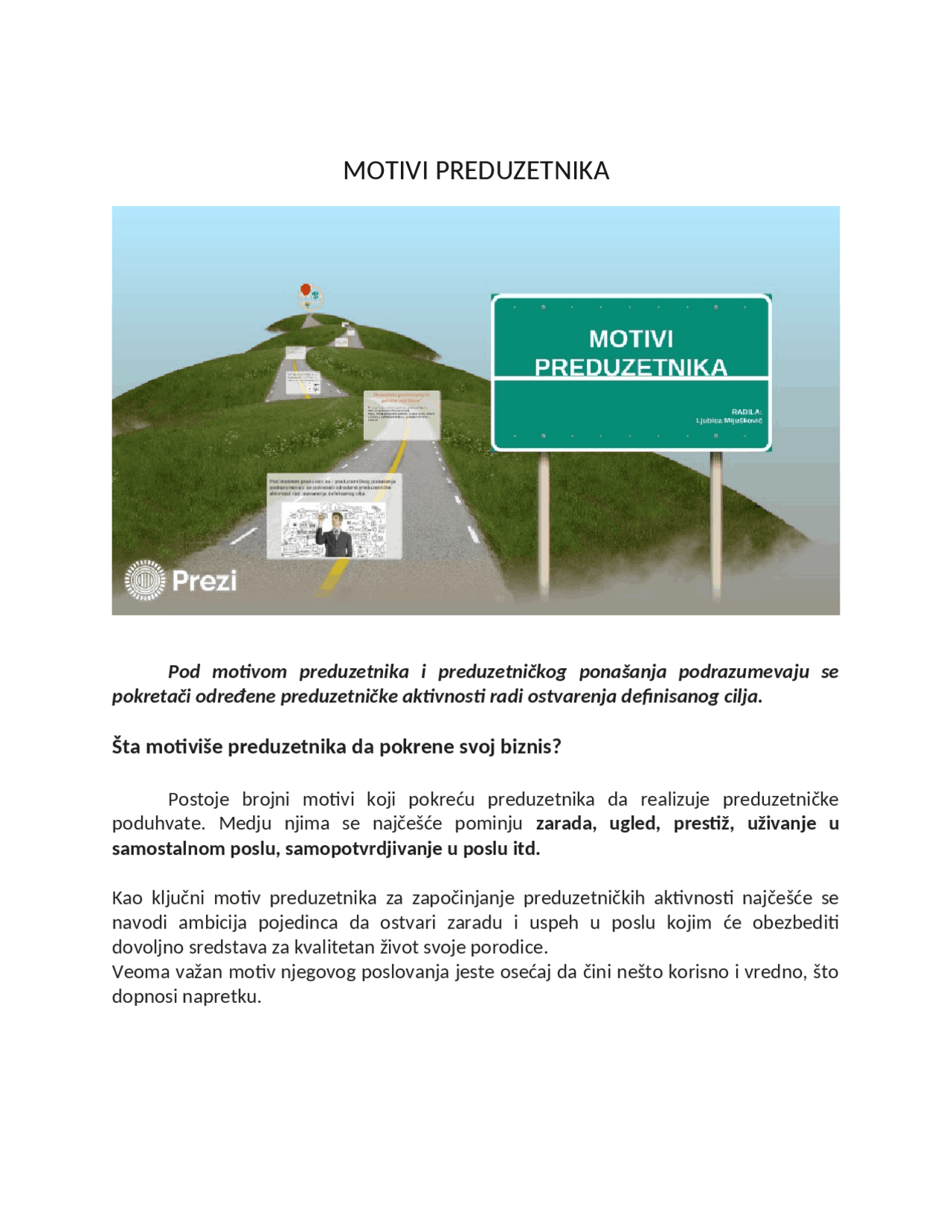 Motivi Preduzetnicki Preduzetnika Skripte Predlog Preduzetništvo