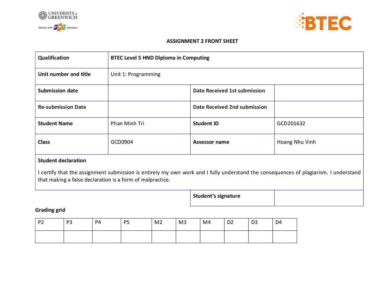 Assignment 2 Programming Docsity