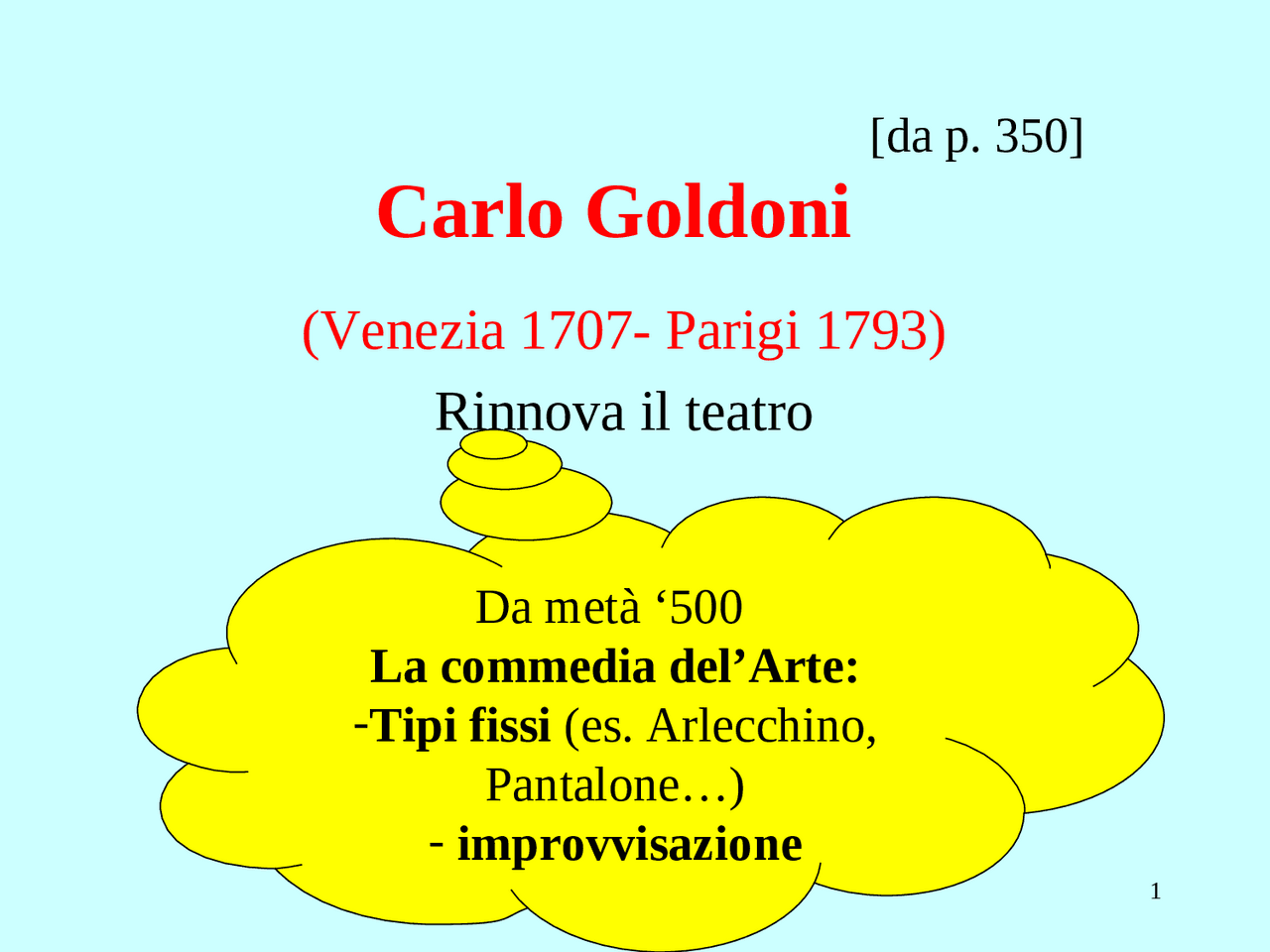 Appunti E Schemi Goldoni Docsity