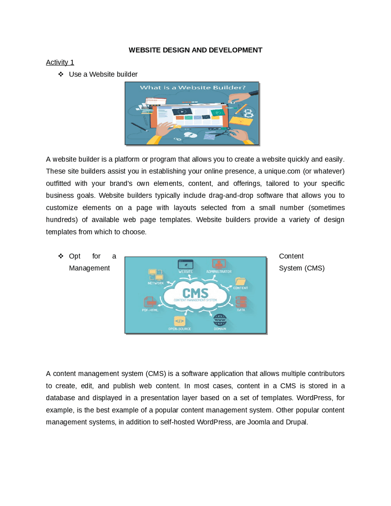 Website Development Computer Docsity