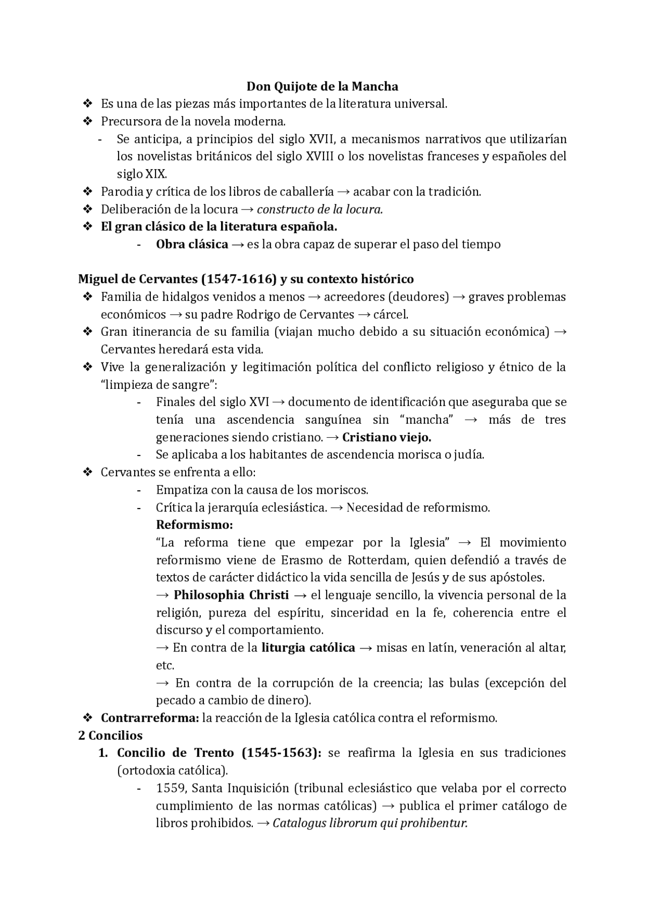 Don Quijote de la mancha - Docsity