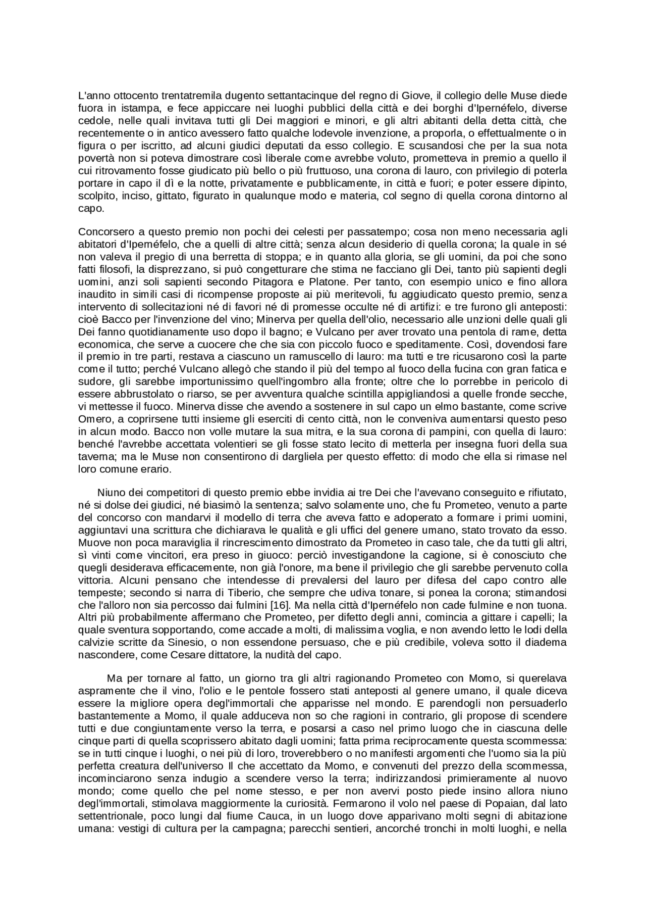 Testo: la scommessa di Prometeo - Docsity