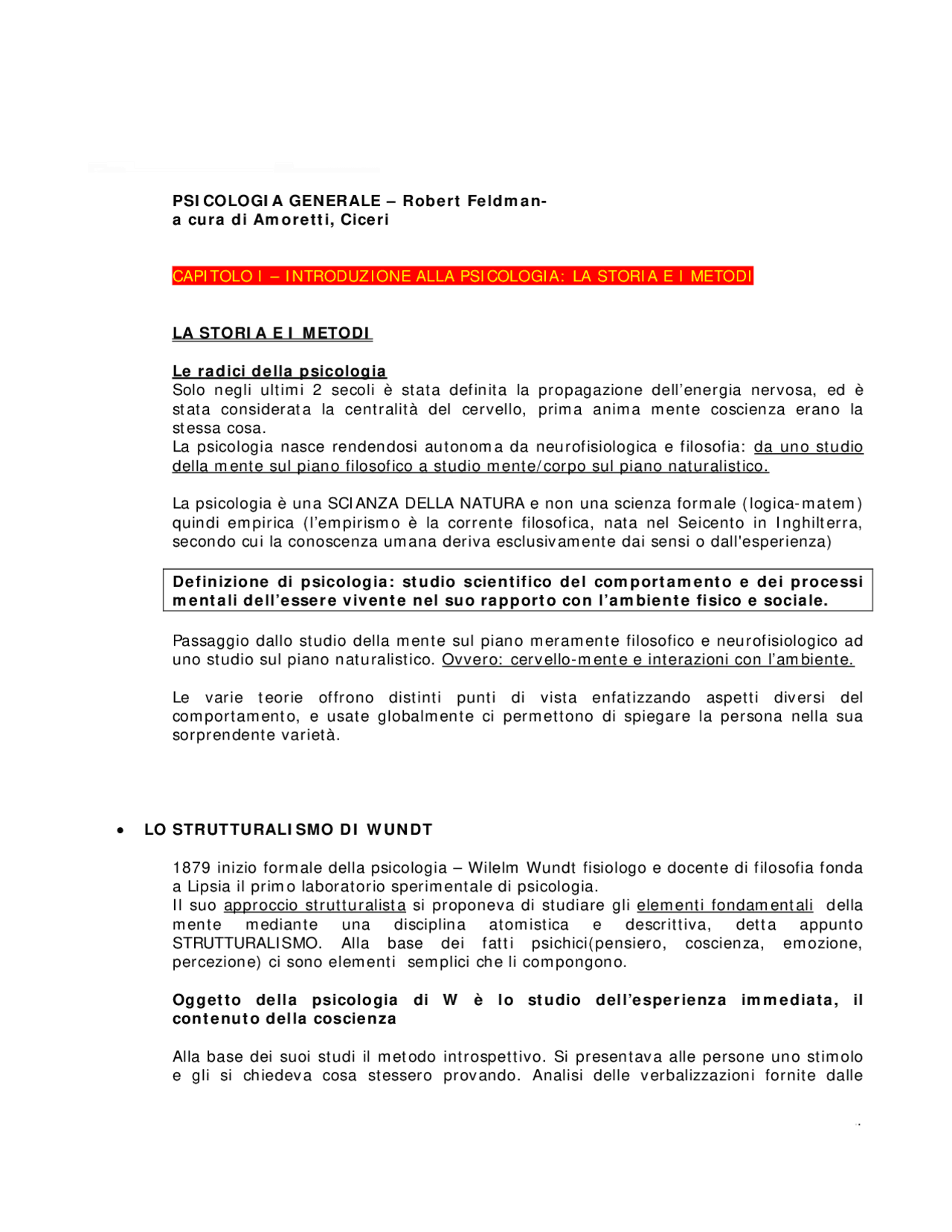 Psicologia Generale Amoretti Ciceri Docsity