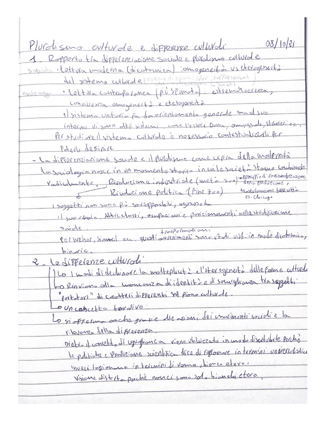 Pluralismo e differenze culturali - Docsity