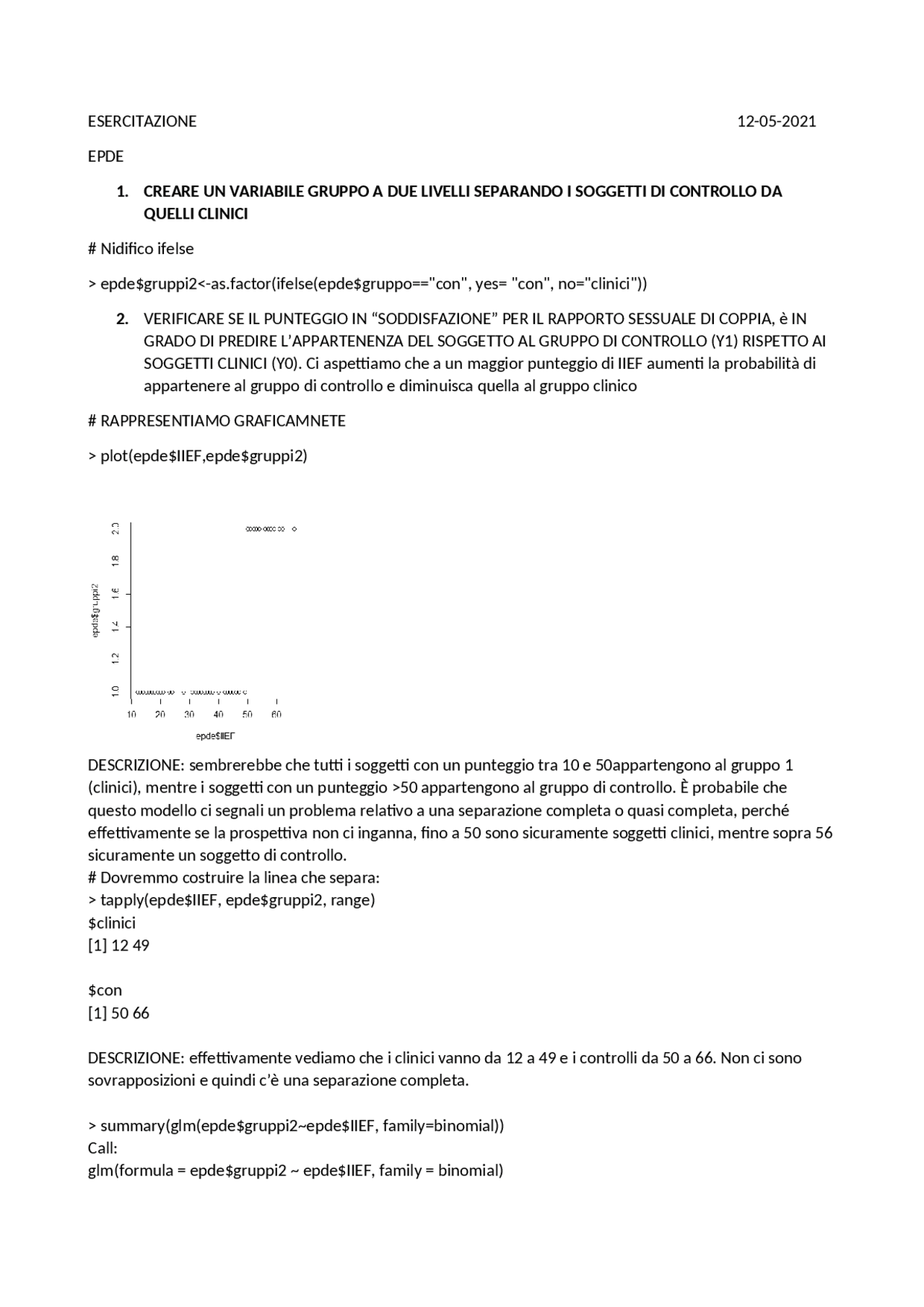 Esercitazioni Tecniche Di Analisi Dei Dati 2 Docsity
