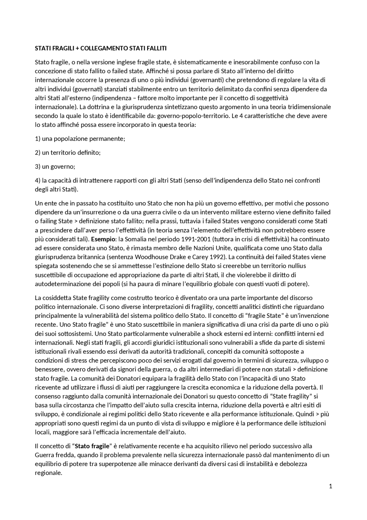 Stati Falliti E Stati Fragili Docsity