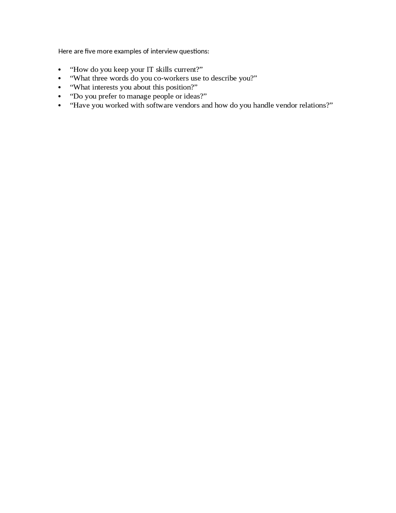 Interview Guide For New Graduate Docsity