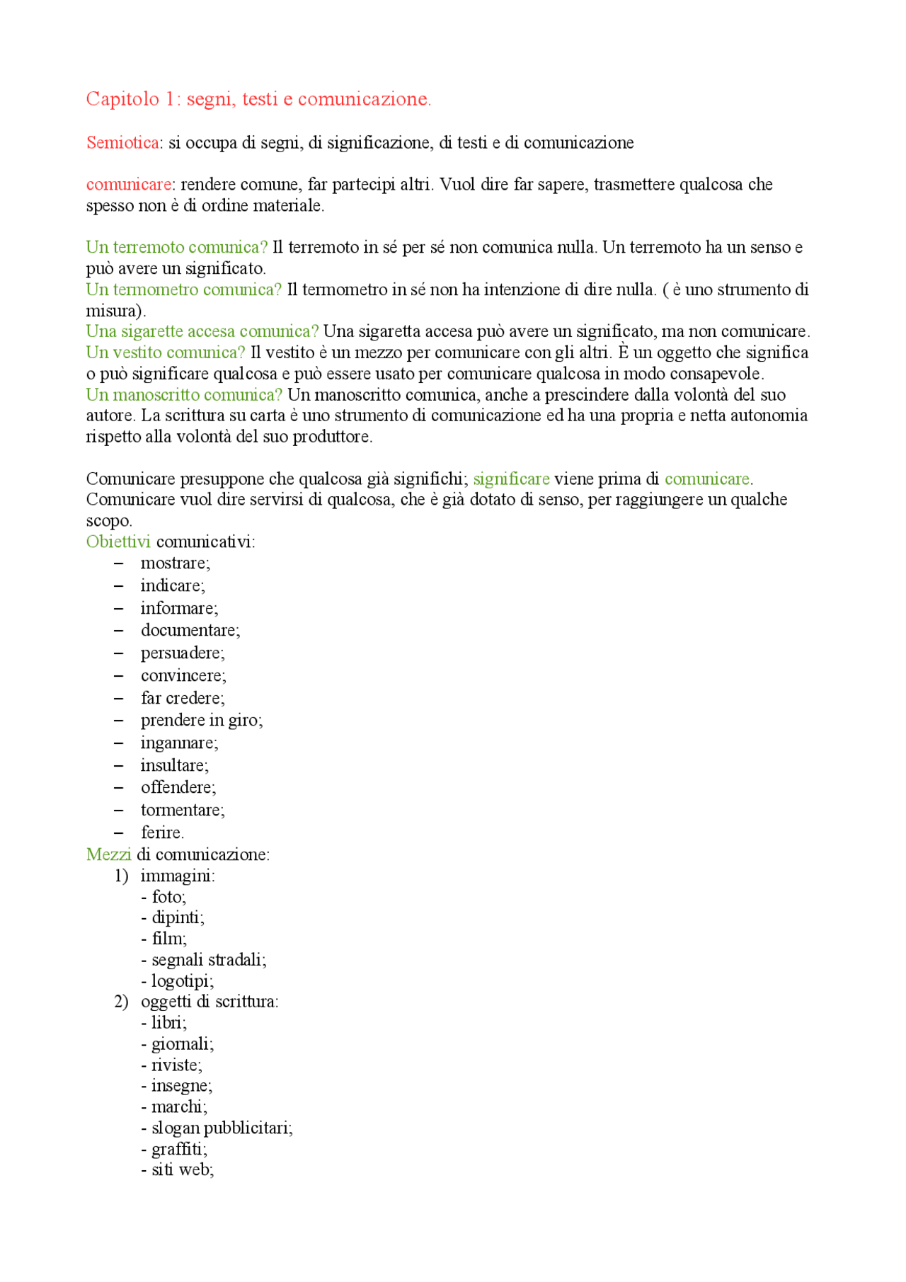 Primo Capitolo Di Marmo Sulla Semiotica Docsity