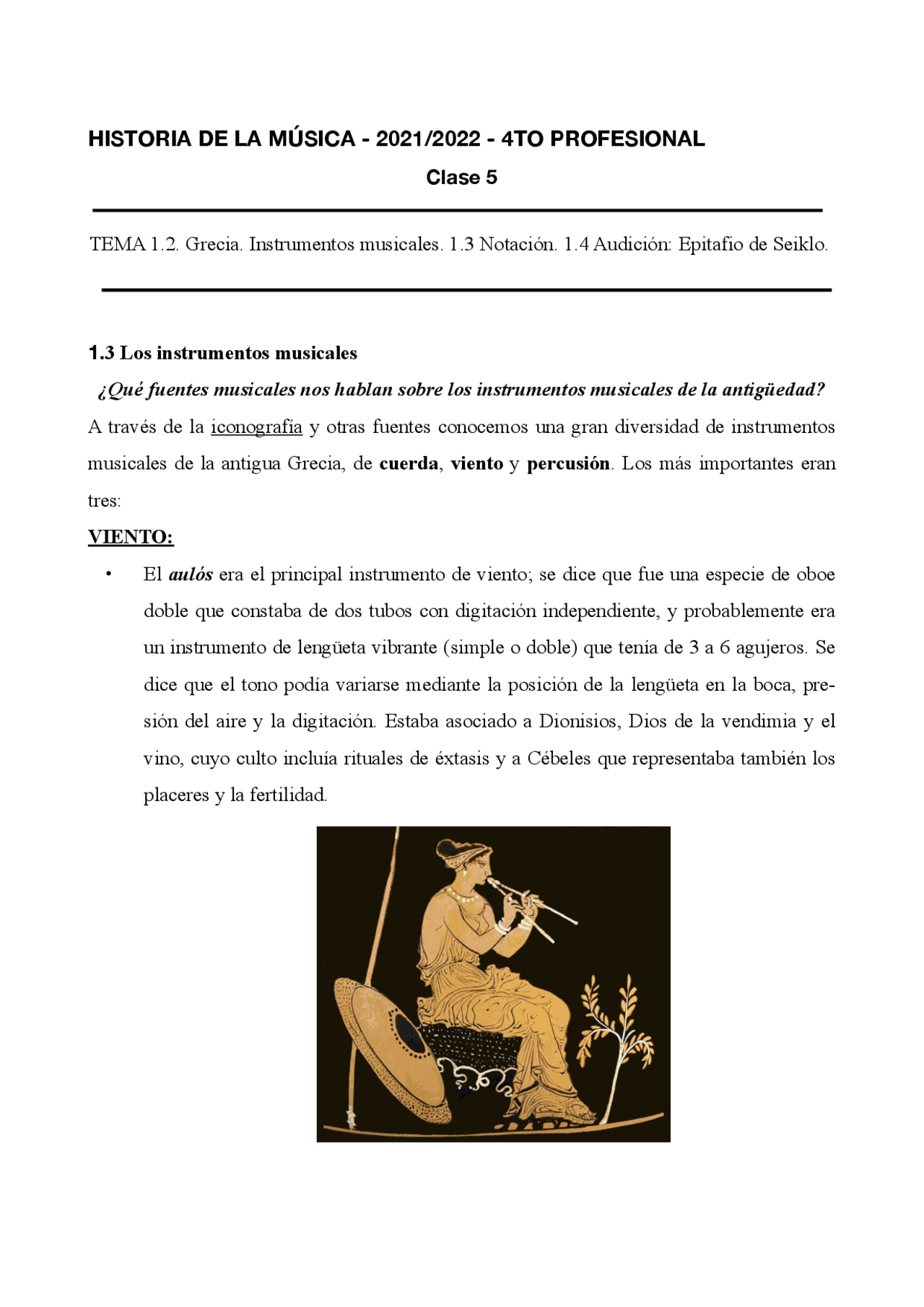 Historia de la música. Grecia - Docsity