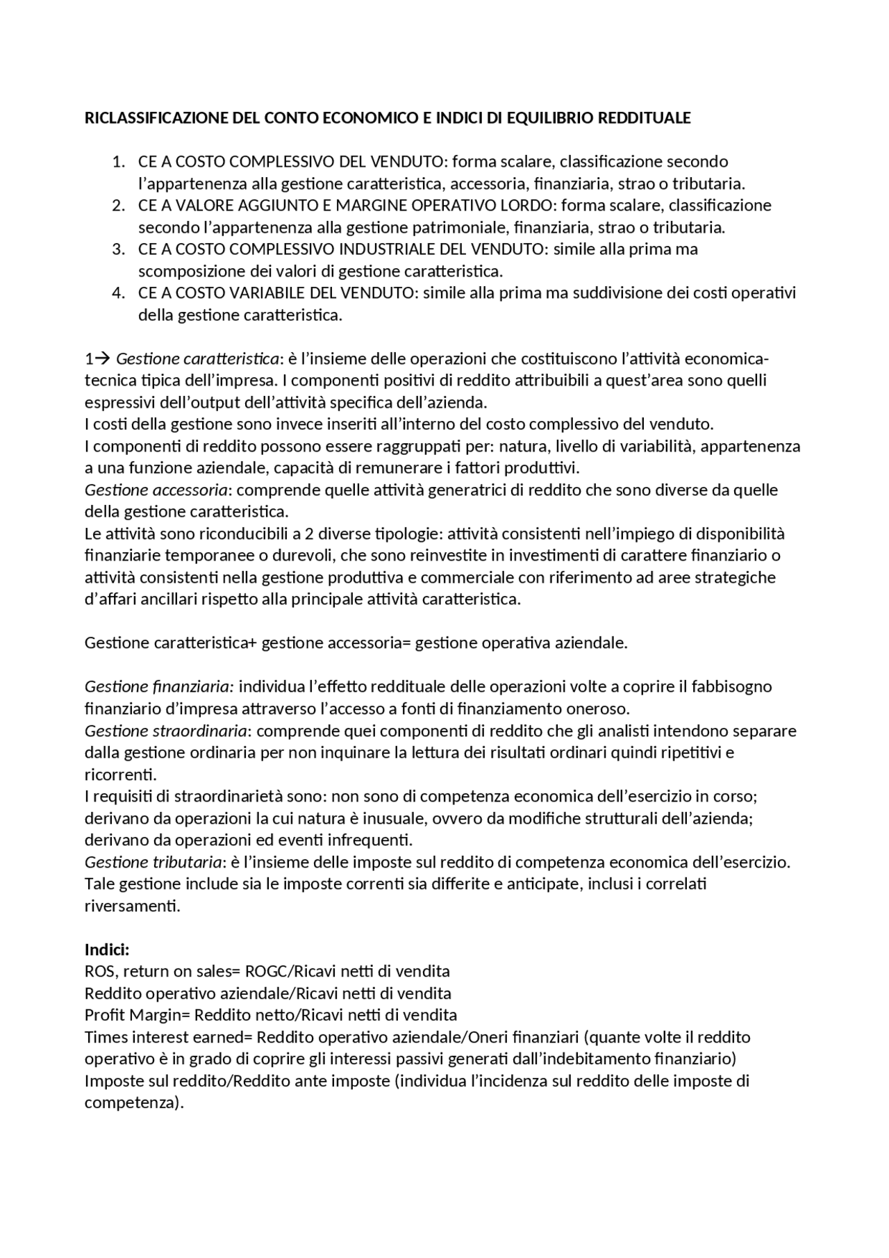 Appunti Di Analisi Di Bilancio Docsity