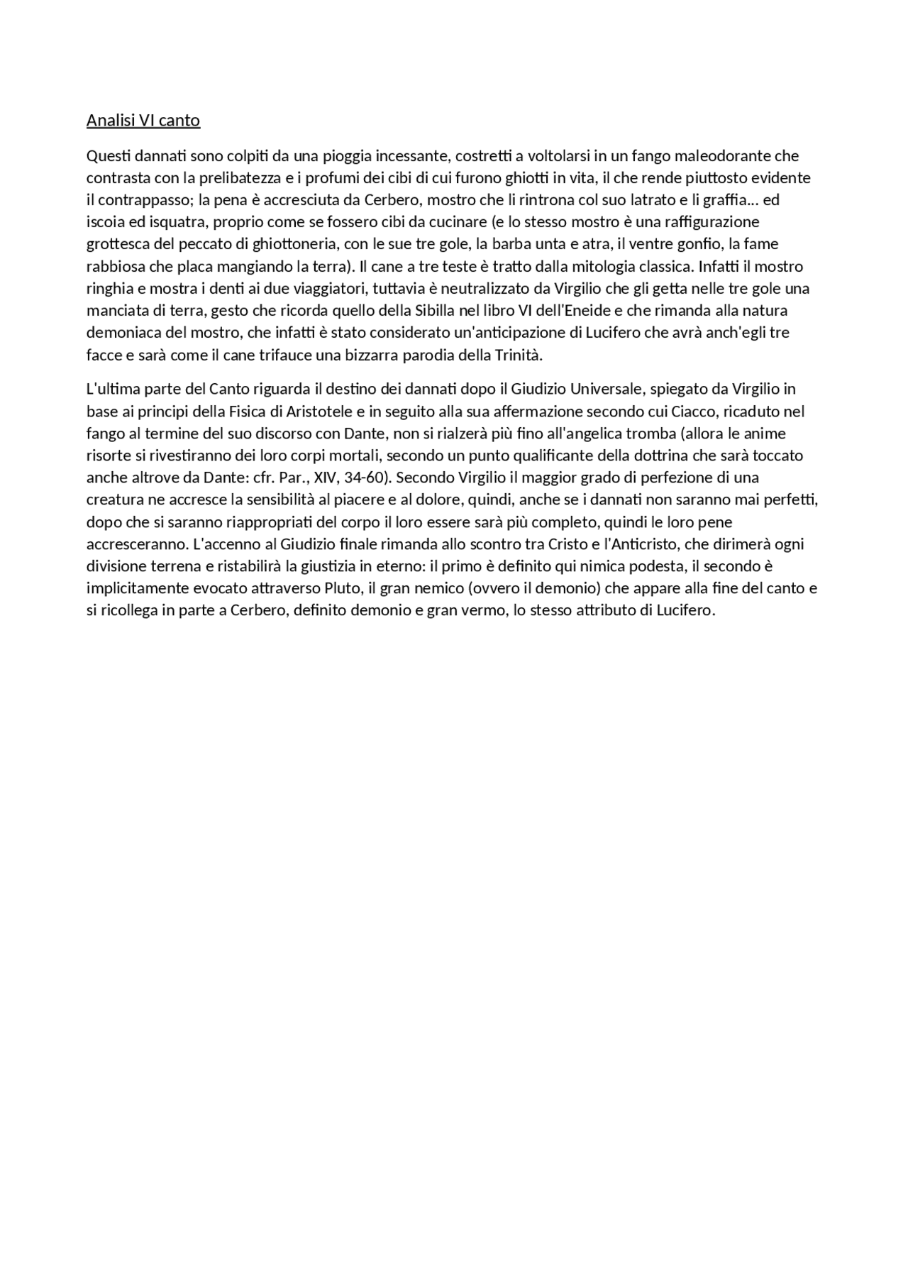 Vi Canto Della Divina Commedia Docsity