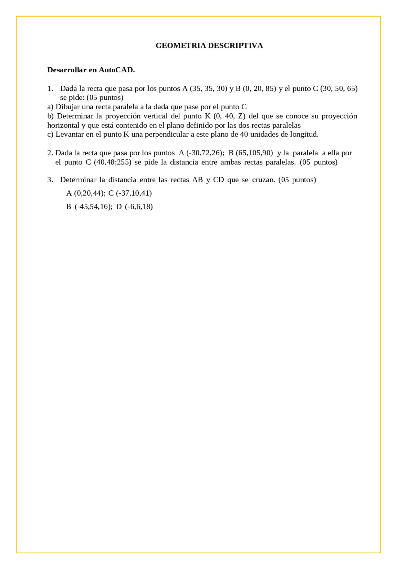 Ejercicios Geometría Descriptiva Ejercicios De Geometría Descriptiva