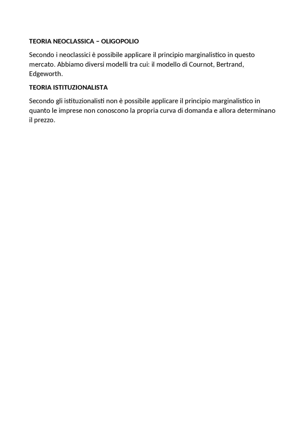 Teoria Neo Classica Docsity
